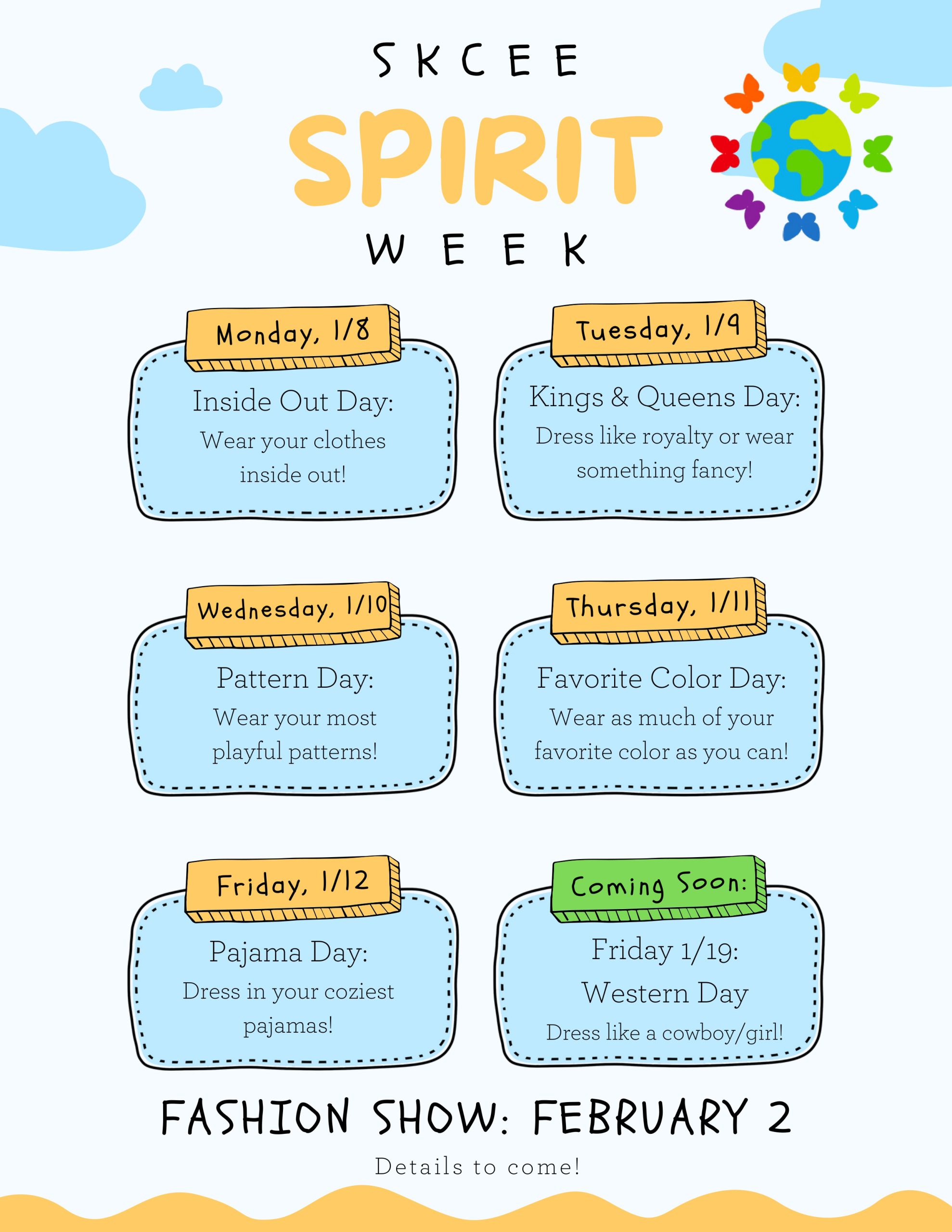 Stephen Knight Center for Early Education » SKCEE Spirit Week